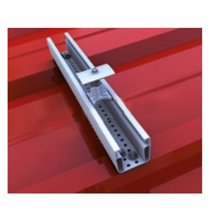 Rail de fixation en aluminium avec clame de milieu pour toit en tôle ...